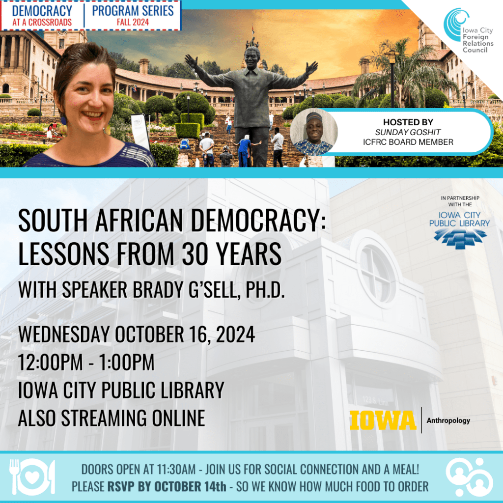 South African Democracy: Lessons from 30 Years | Iowa City Downtown ...